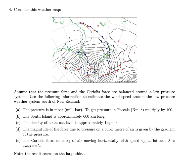 Solved Consider this weather map:Assume that the pressure | Chegg.com