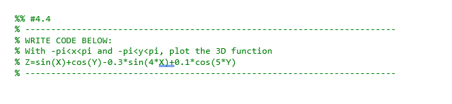 Solved %% #4.4 % % WRITE CODE BELOW: % With -pi | Chegg.com