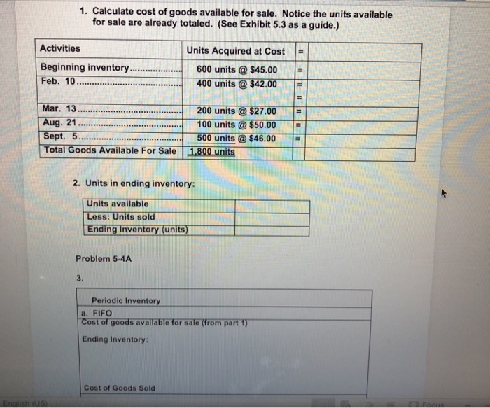 Refer to the information in Problem 5-3A and assume | Chegg.com