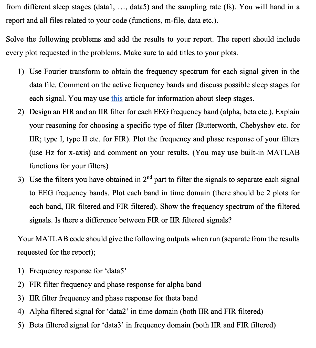 Solved from different sleep stages (data1, ..., ﻿data5) ﻿and | Chegg.com