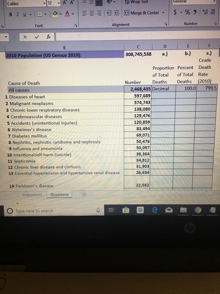Solved + This table gives you the top 15 leading causes of | Chegg.com
