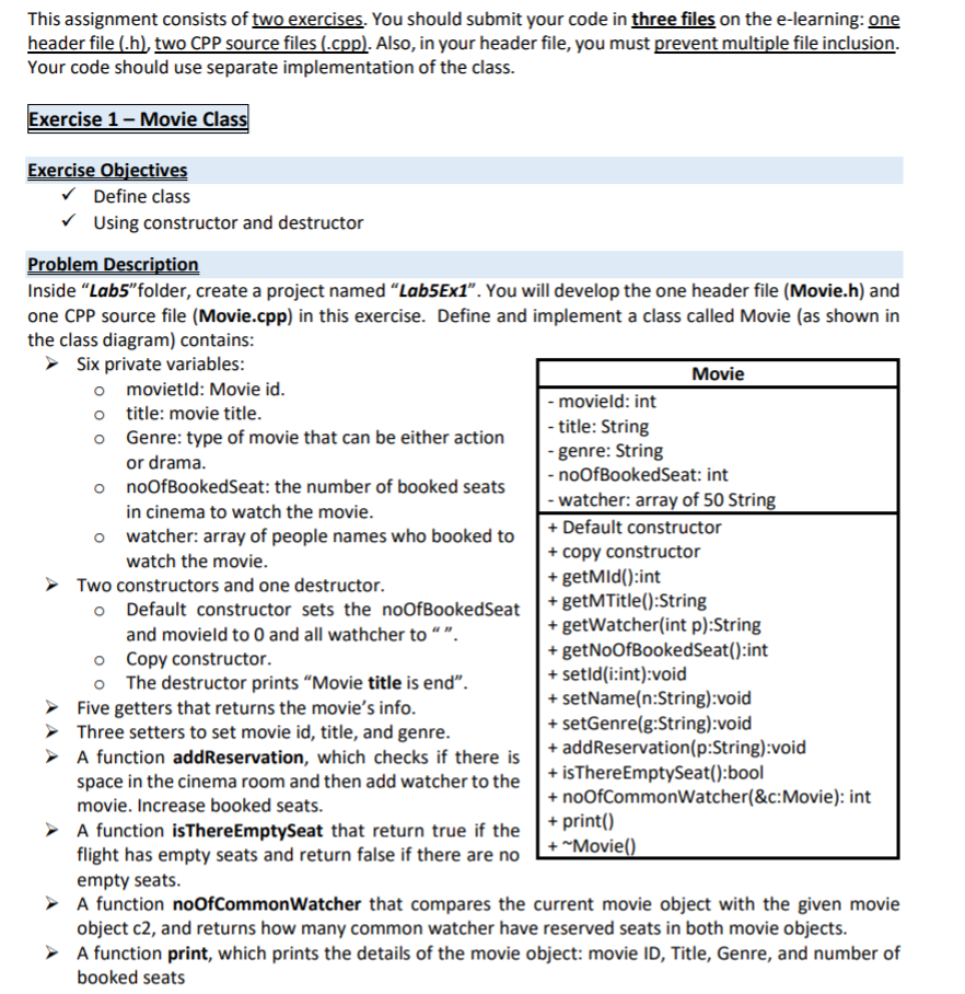 Solved This assignment consists of two exercises. You should | Chegg.com