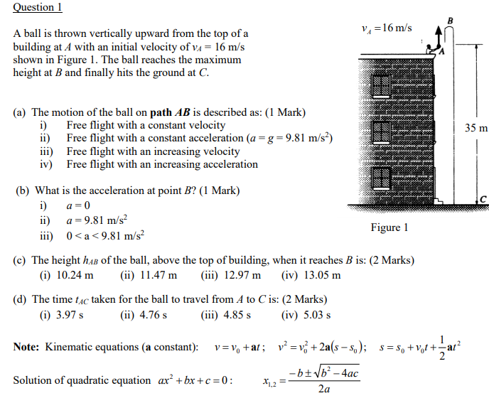 Solved A ball is thrown vertically upward from the top of a | Chegg.com