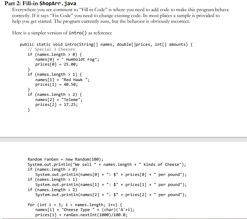 Follow the instruction and fix the incomplete program | Chegg.com