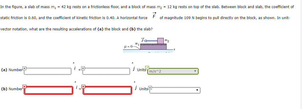 Solved In the figure, a slab of mass m1 = 42 kg rests on a | Chegg.com