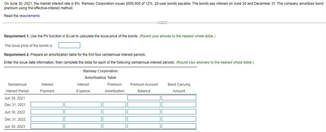 Solved Use the PV function in Excel to calculate the issue | Chegg.com