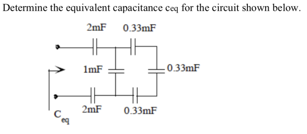 Solved Determine the equivalent capacitance ceq for the | Chegg.com