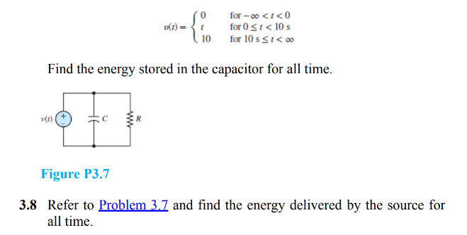 Solved Assume R=2 ﻿ohms and C=0.1 ﻿F3.8 ﻿Refer to Problem | Chegg.com