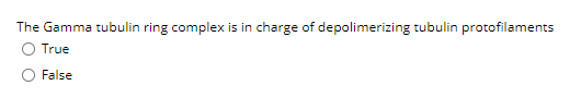 Solved The Gamma tubulin ring complex is in charge of | Chegg.com