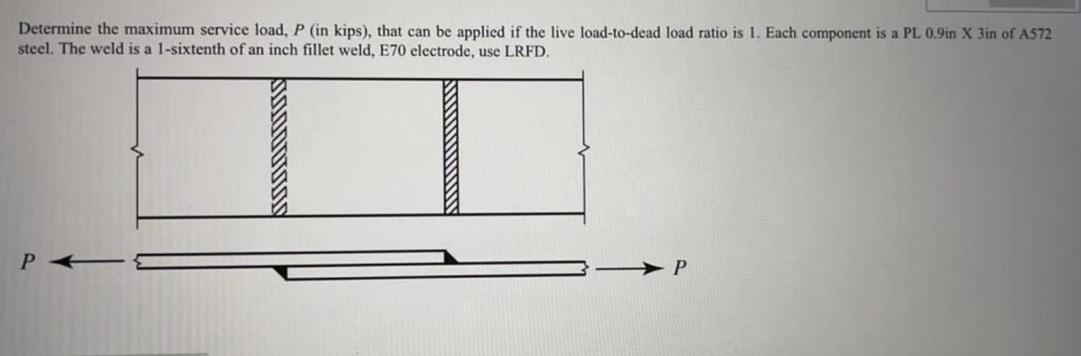 Solved Determine the maximum service load, P (in kips), | Chegg.com