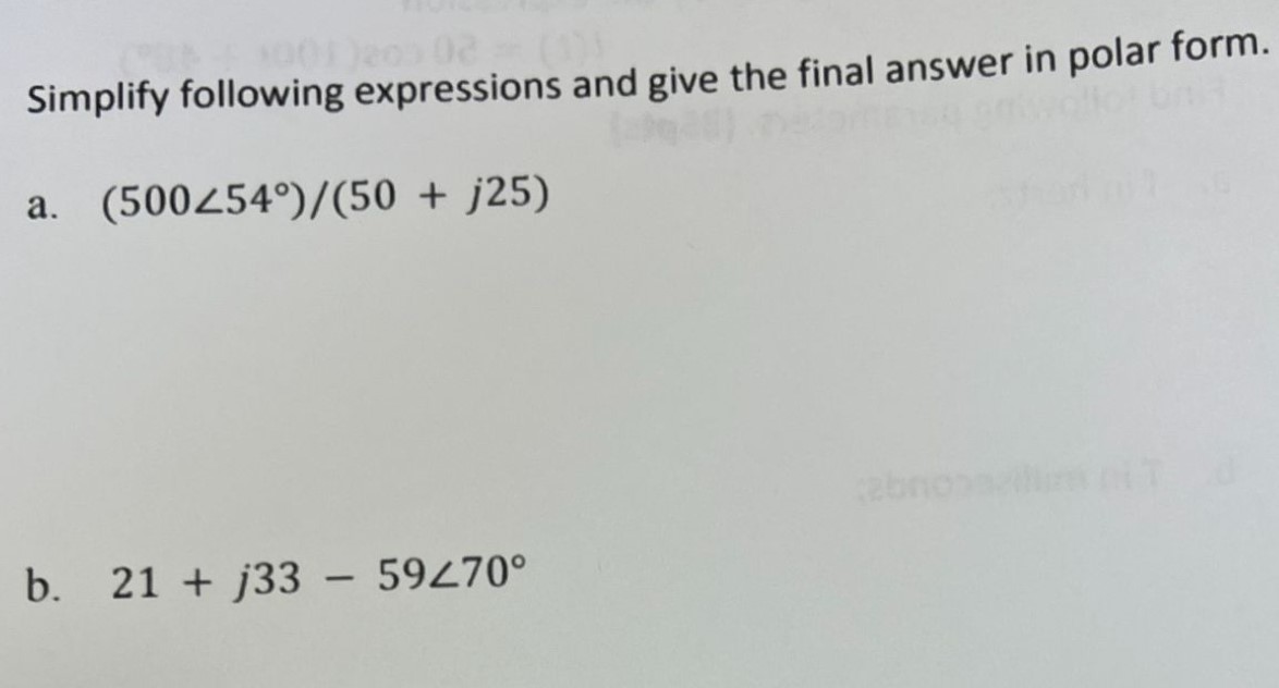 Solved Simplify following expressions and give the final | Chegg.com