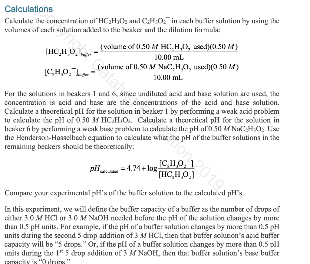 Data And Lab Submission - Buffer Solutions Buffer | Chegg.com