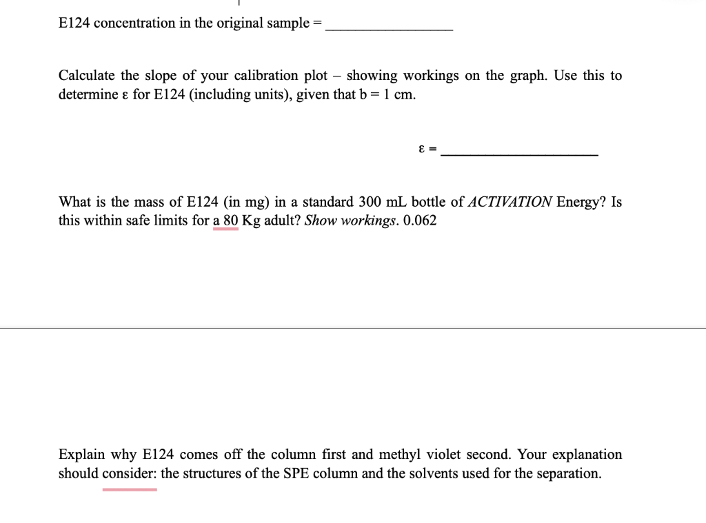 Solved 9. EXPERIMENTAL RESULTS/CALCULATIONS/QUESTIONS 9.1 | Chegg.com