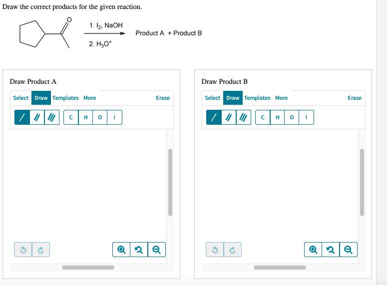 Solved Draw the correct products for the given reaction. 1. | Chegg.com