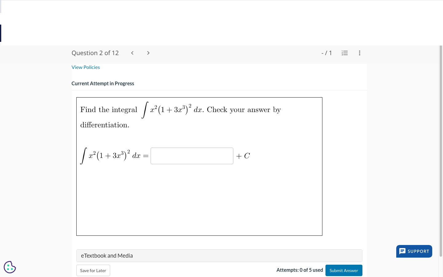 Solved Current Attempt in ProgressFind the integral | Chegg.com