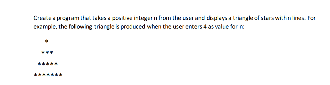 Solved Create a program that takes a positive integer n from | Chegg.com