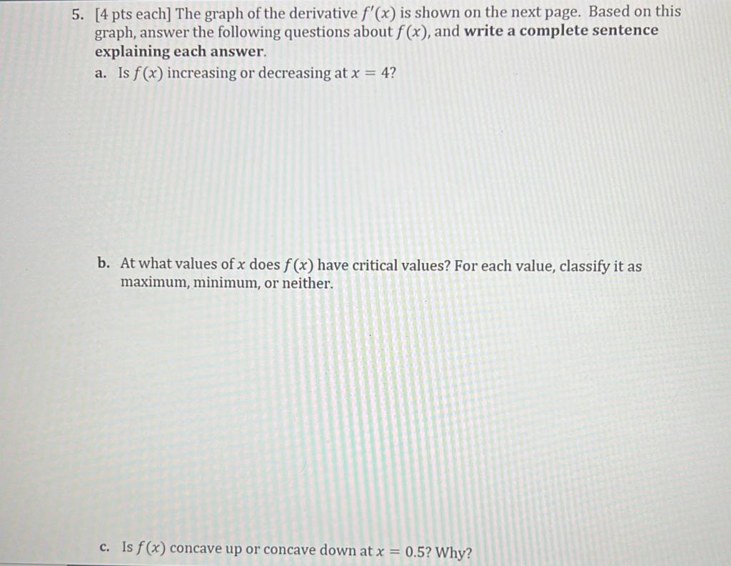 Solved Math\& 148 Hardy5. [4 pts each] The graph of the | Chegg.com
