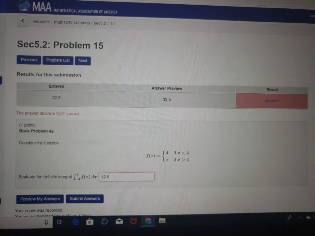 Solved MATHEMATICAL ASSOCIATION OF AMERICA Log K webwork / | Chegg.com