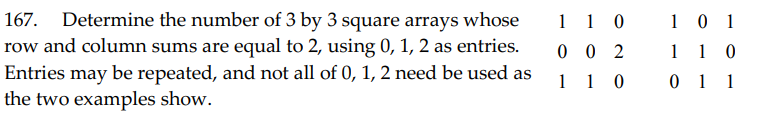 Solved 167. Determine the number of 3 by 3 square arrays | Chegg.com