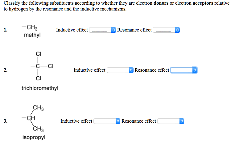 Solved Classify the following substituents according to | Chegg.com