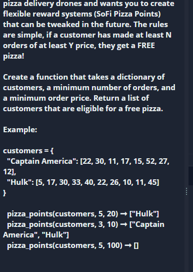 Solved pizza delivery drones and wants you to create | Chegg.com