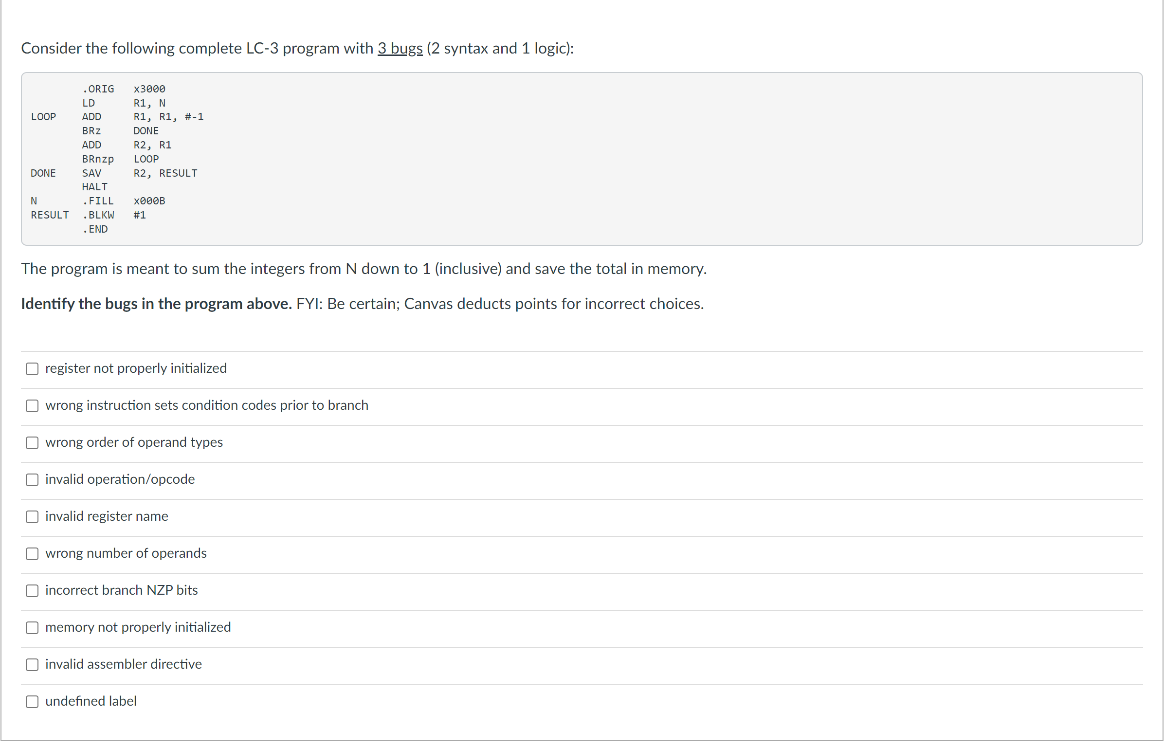 Solved Consider the following complete LC-3 program with 3 | Chegg.com