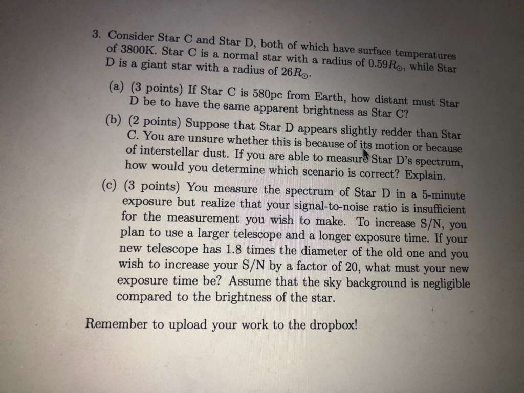Solved 3. Consider Star C and Star D, both of which have | Chegg.com