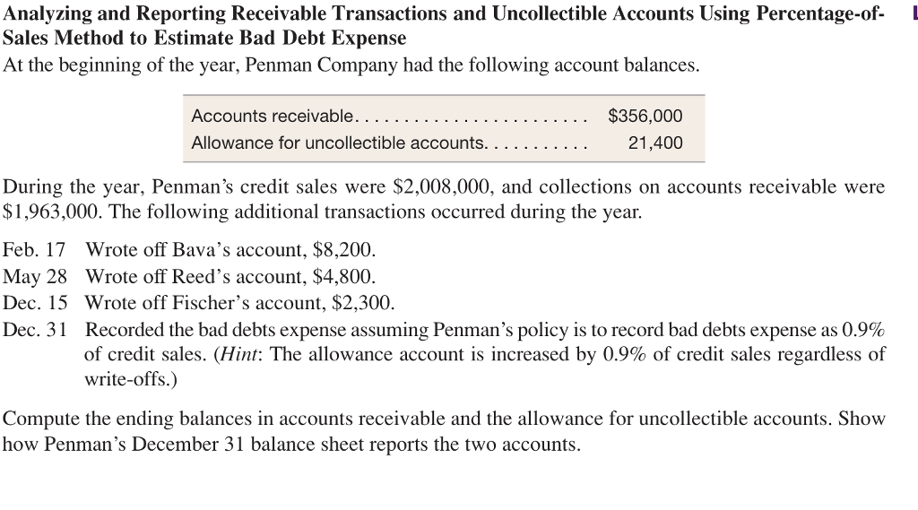 Solved Analyzing and Reporting Receivable Transactions and | Chegg.com
