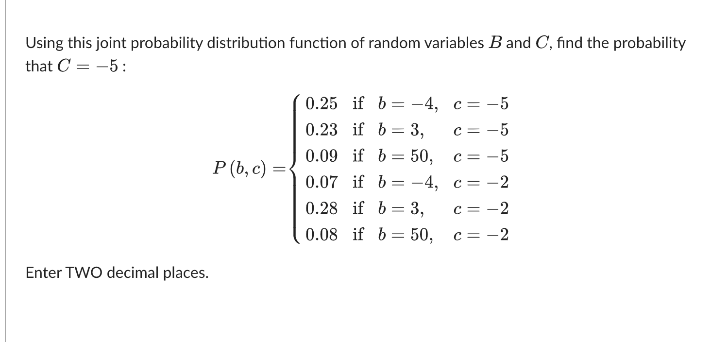 Solved Using this joint probability distribution function of | Chegg.com