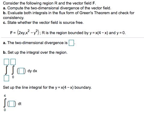 Solved Consider the following region R and the vector | Chegg.com