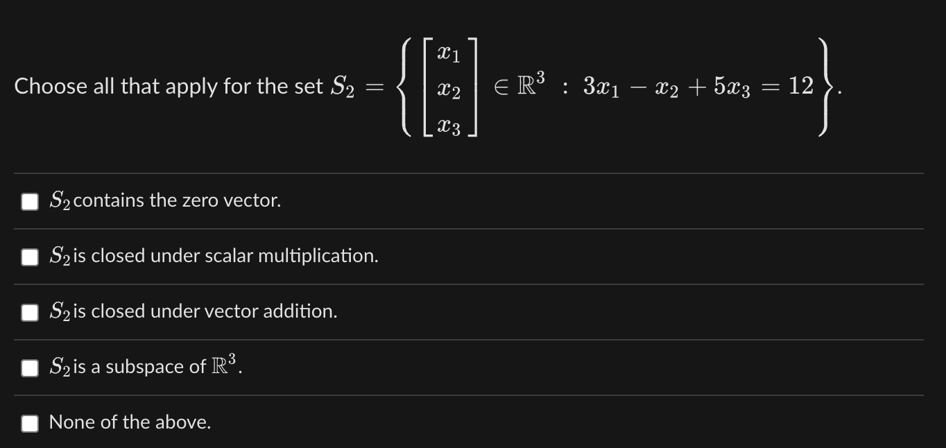 Choose all that apply for the set | Chegg.com