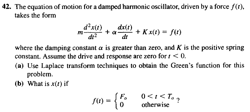 Solved 42. The equation of motion for a damped harmonic | Chegg.com