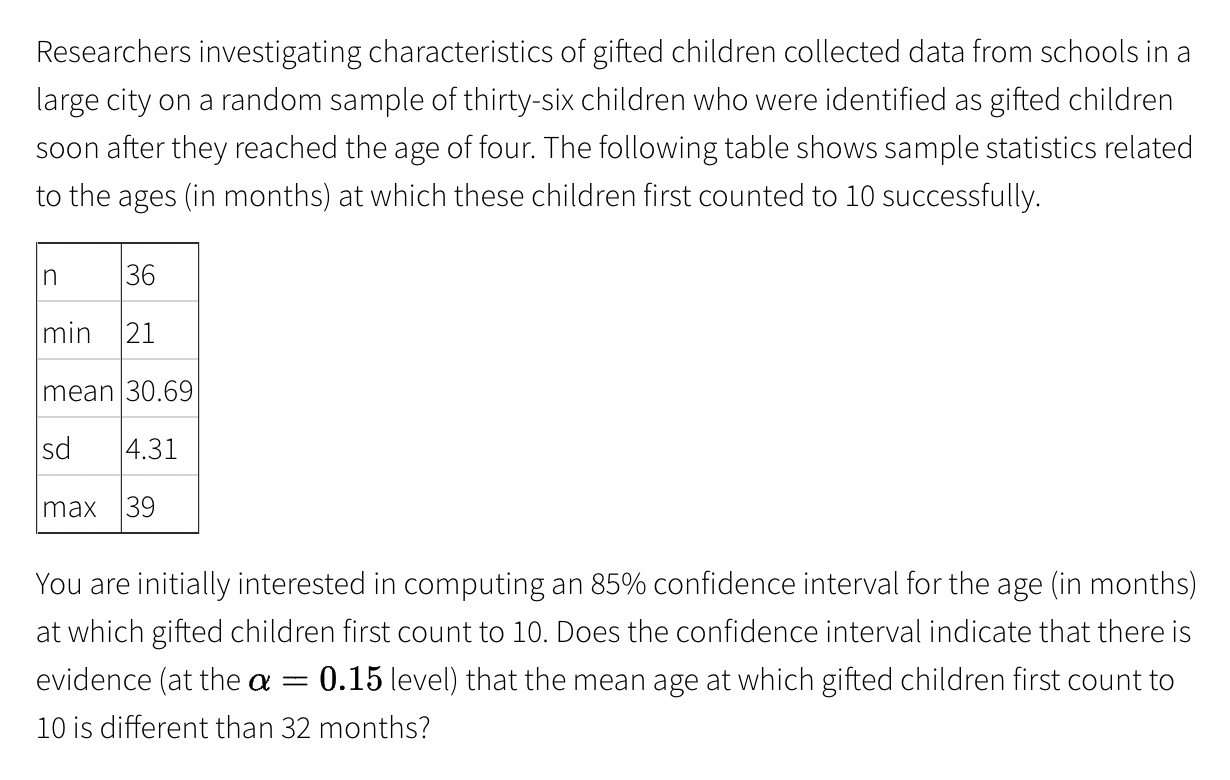 Solved Researchers investigating characteristics of gifted | Chegg.com