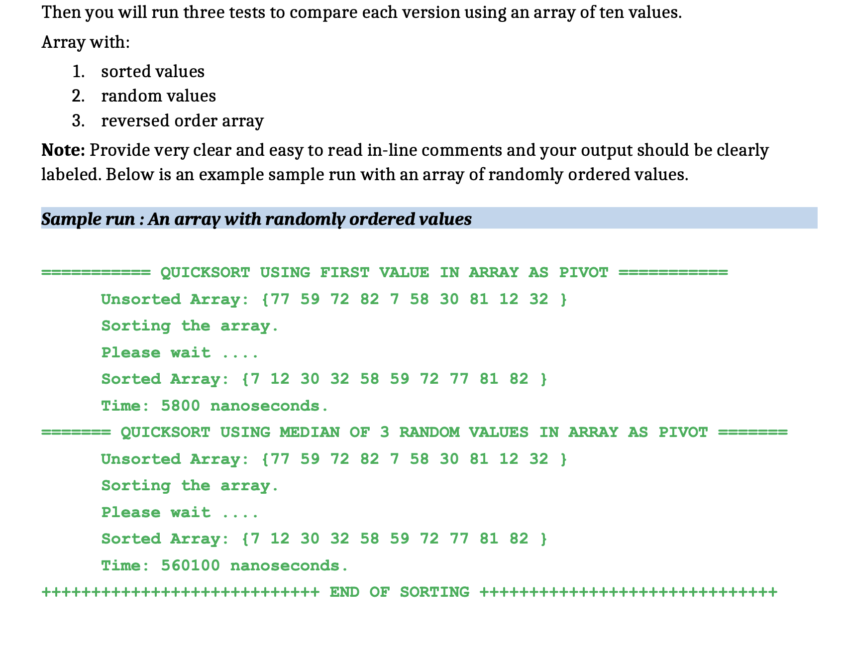 Solved Then you will run three tests to compare each | Chegg.com