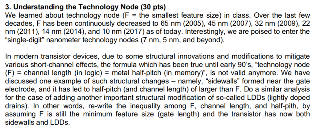 Solved 3. Understanding the Technology Node (30 pts) We | Chegg.com
