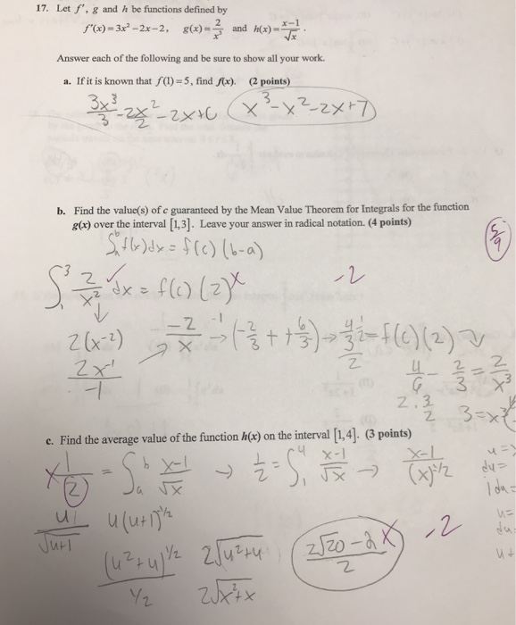 Solved 17. Let f', g and h be functions defined by f"(x) = | Chegg.com
