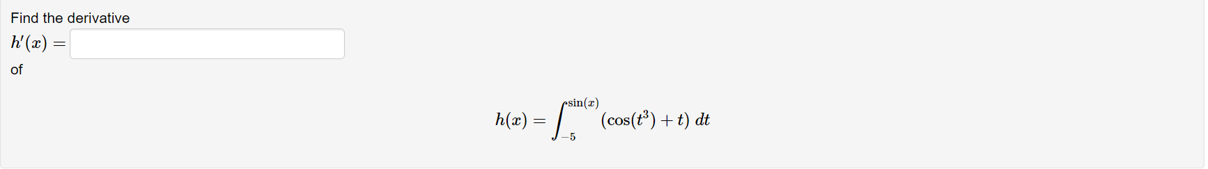 Solved Find the derivative h′(x)= of | Chegg.com