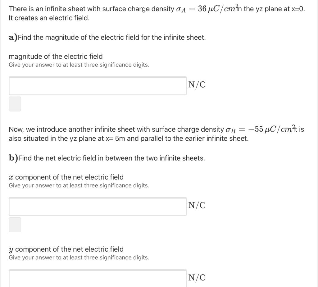 Solved There is an infinite sheet with surface charge | Chegg.com