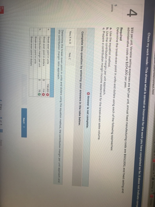 Solved Problem 11-28 Determining the break-even point and | Chegg.com