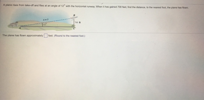 Solved A plane rises from take-off and flies at an angle of | Chegg.com