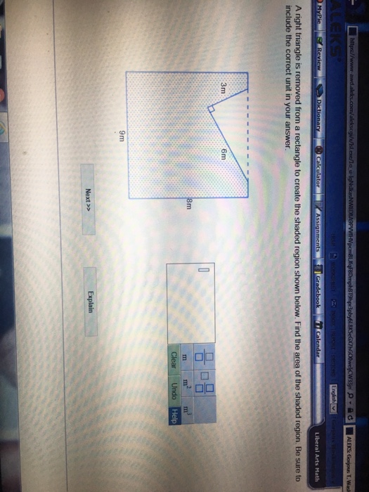 Solved A right triangle is removed from a rectangle to | Chegg.com