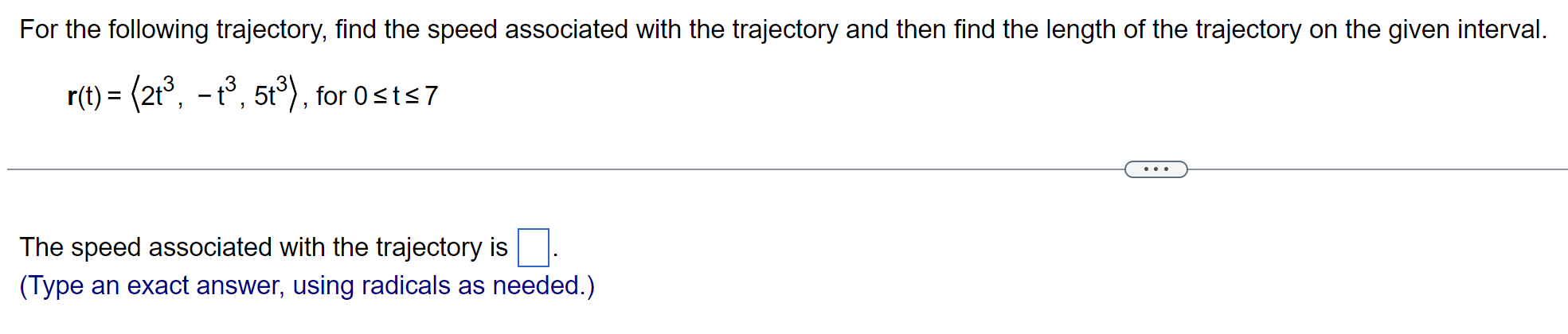 Solved For the following trajectory, find the speed | Chegg.com