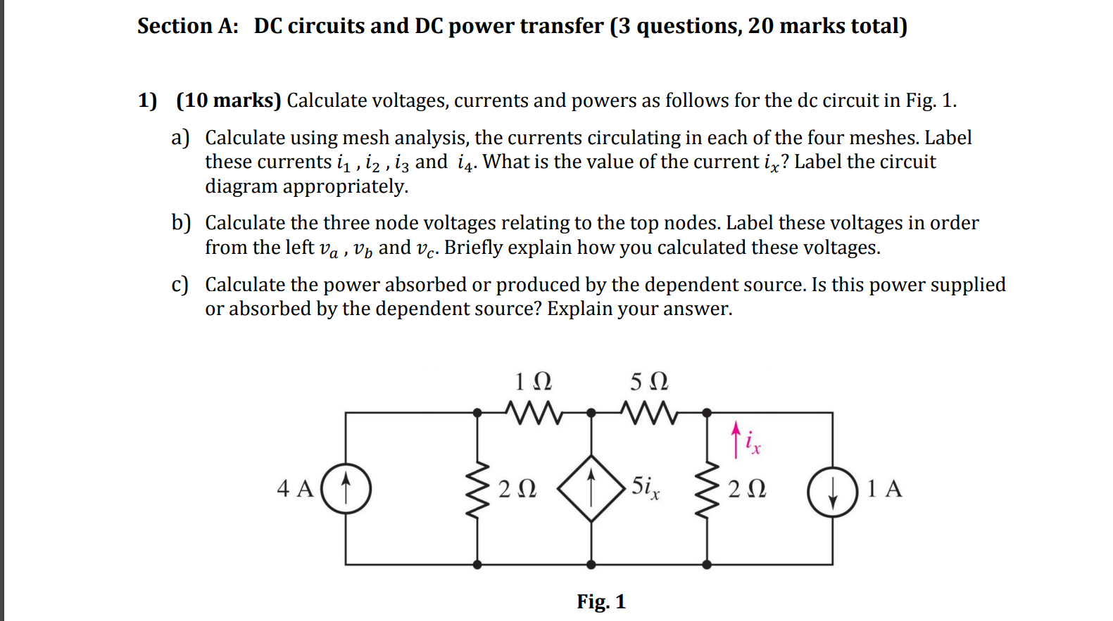 Solved Section A: DC circuits and DC power transfer (3 | Chegg.com