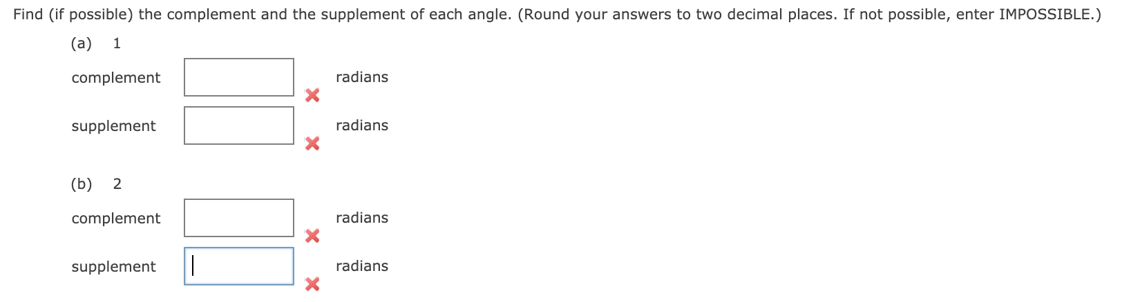 Solved Find (if possible) the complement and the supplement | Chegg.com