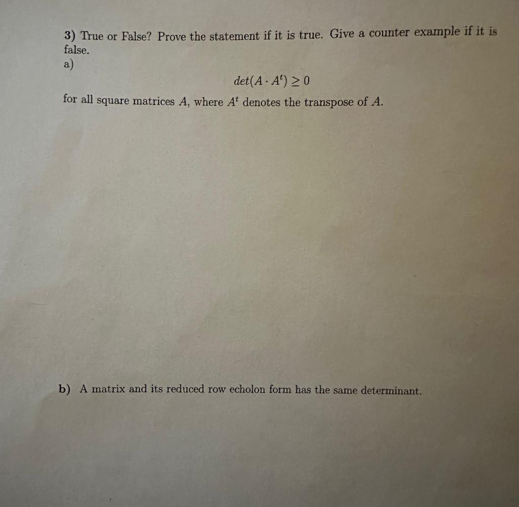 Solved 3) True or False? Prove the statement if it is true. | Chegg.com