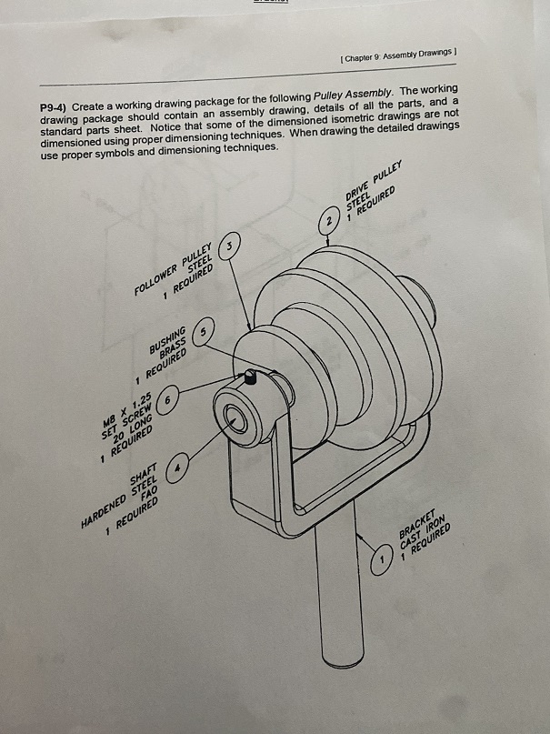 **PLEASE HAND DRAW** P9-4) Create a working drawing | Chegg.com