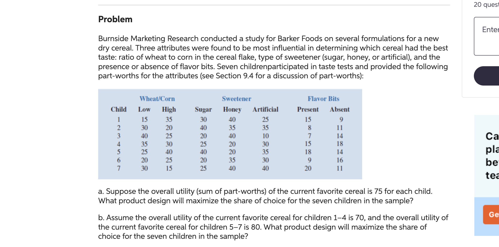 Solved Burnside Marketing Research conducted a study for | Chegg.com