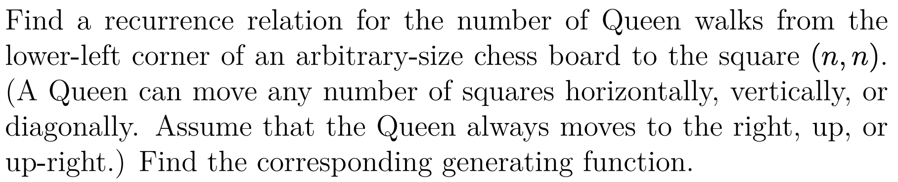 Solved Find a recurrence relation for the number of Queen | Chegg.com