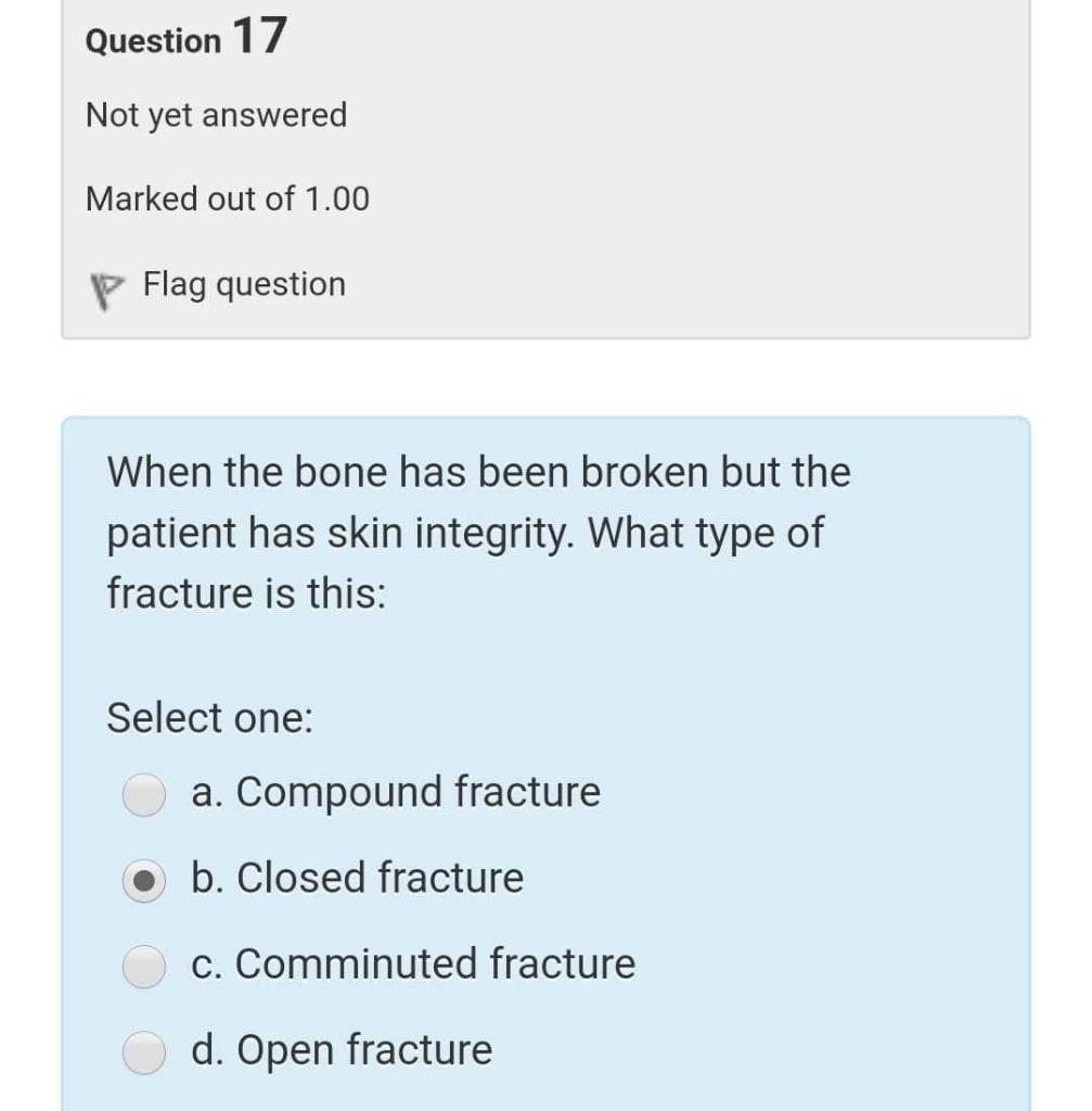 Solved Question 17 Not yet answered Marked out of 1.00 Flag | Chegg.com