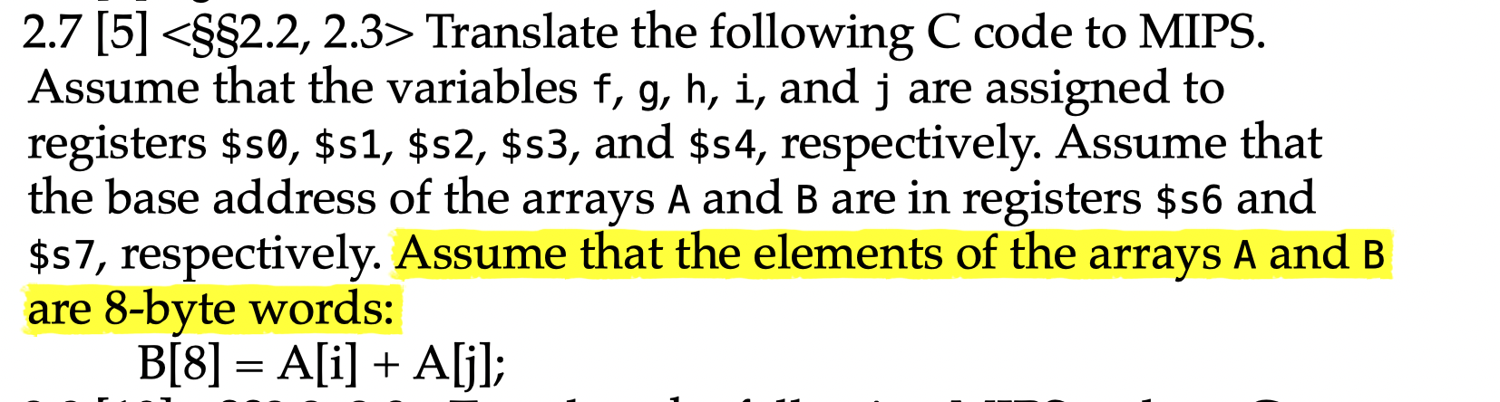 Solved In this problem, since the elements are 8-byte word, | Chegg.com